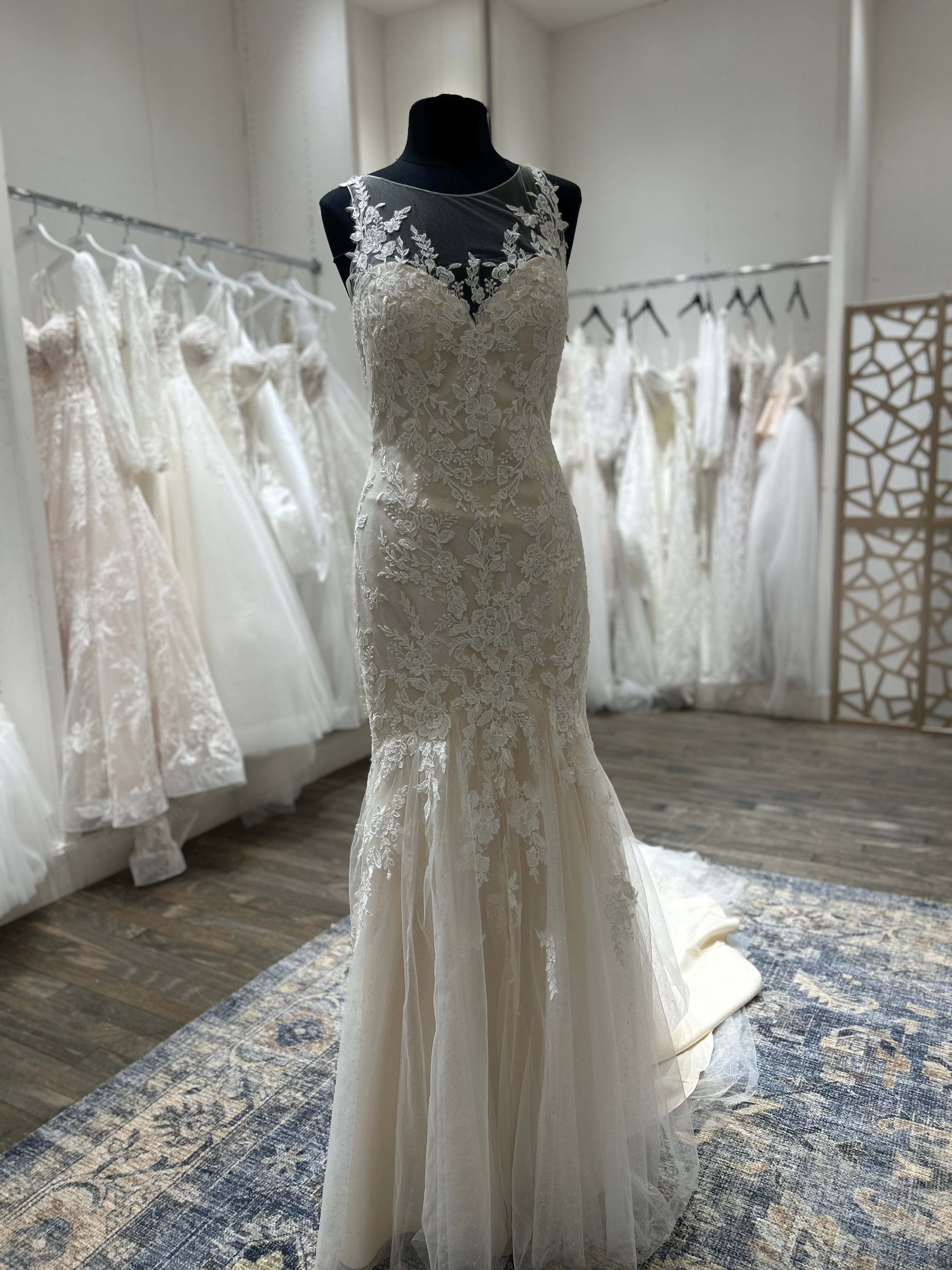 "Abby" Sleeveless Mermaid Lace Wedding Dress by Sean Philip Bridals